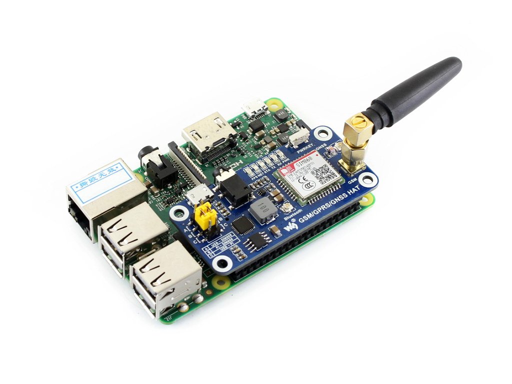 Waveshare GSM/GPRS/GNSS/Bluetooth HAT for Raspberry Pi 2B/3B/3B+/Zero/Zero W Based on SIM868 Support SMS Data Transfer ect.
