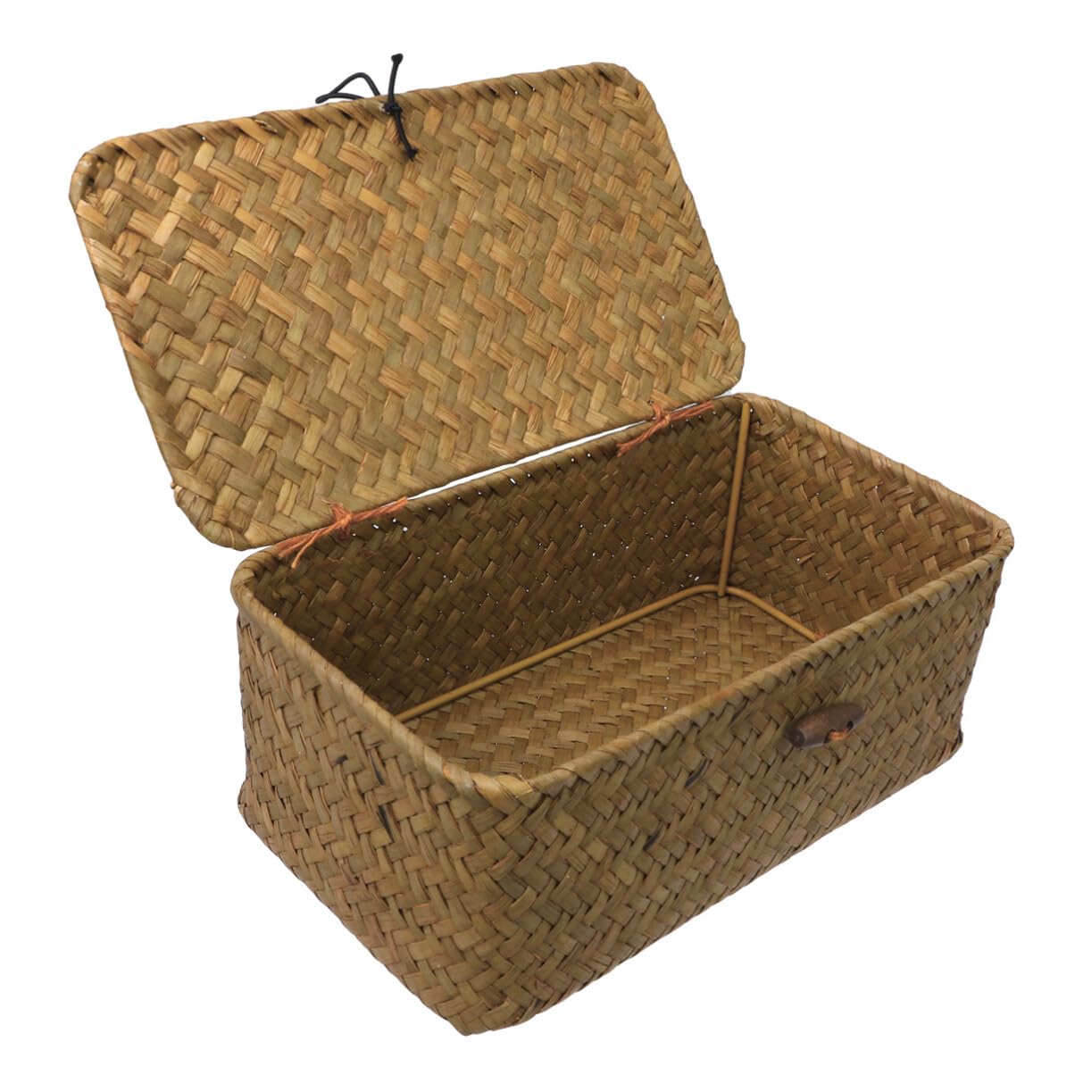 Storage Drawers Drawers Drawers Basket With Lid Woven Basket With Lid Rectangular Small Basket for Organize Snack (S) Shelf Shelf Shelf Woven Baskets