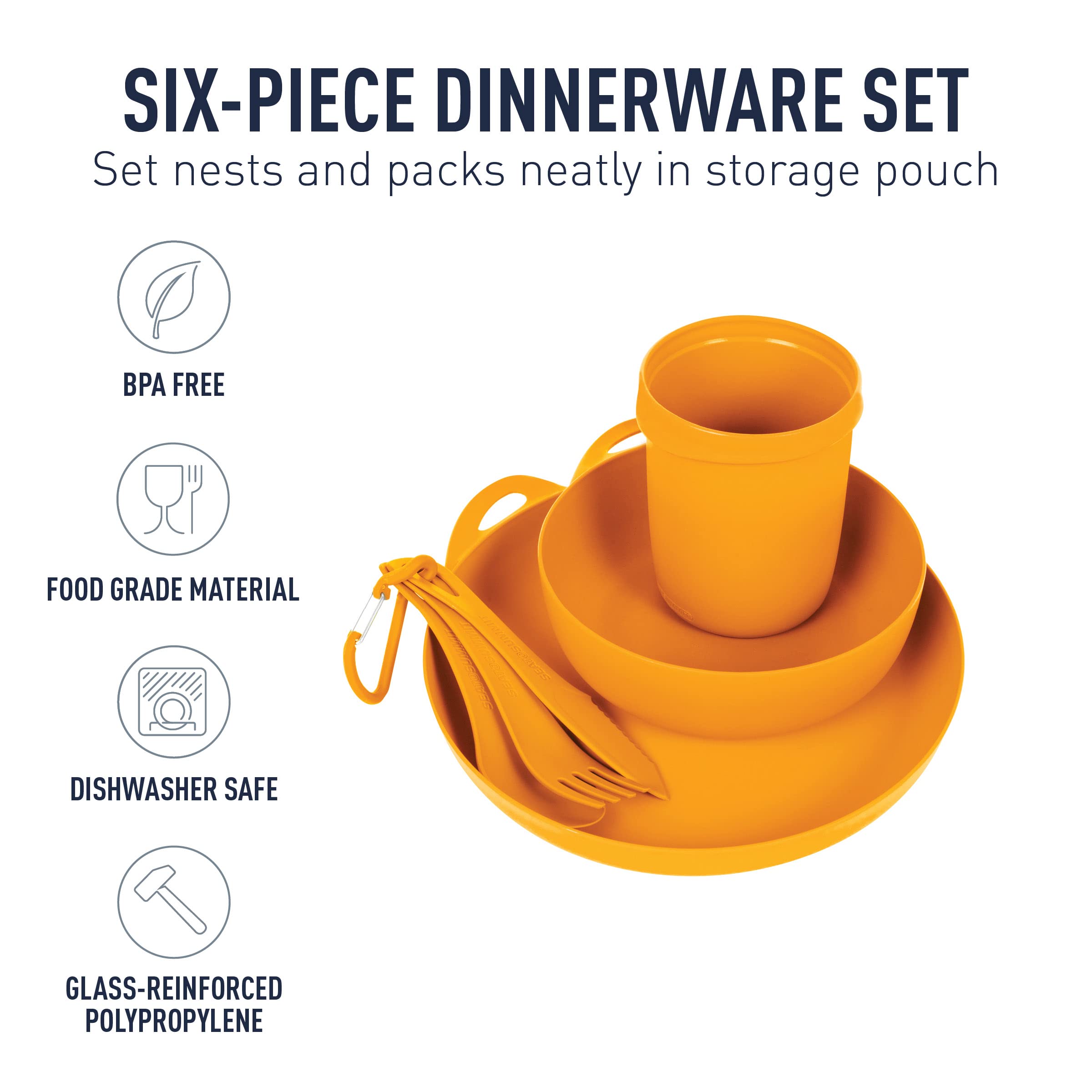 Sea to Summit Delta Camp 6-Piece Dinnerware Mess Kit, Pacific Blue