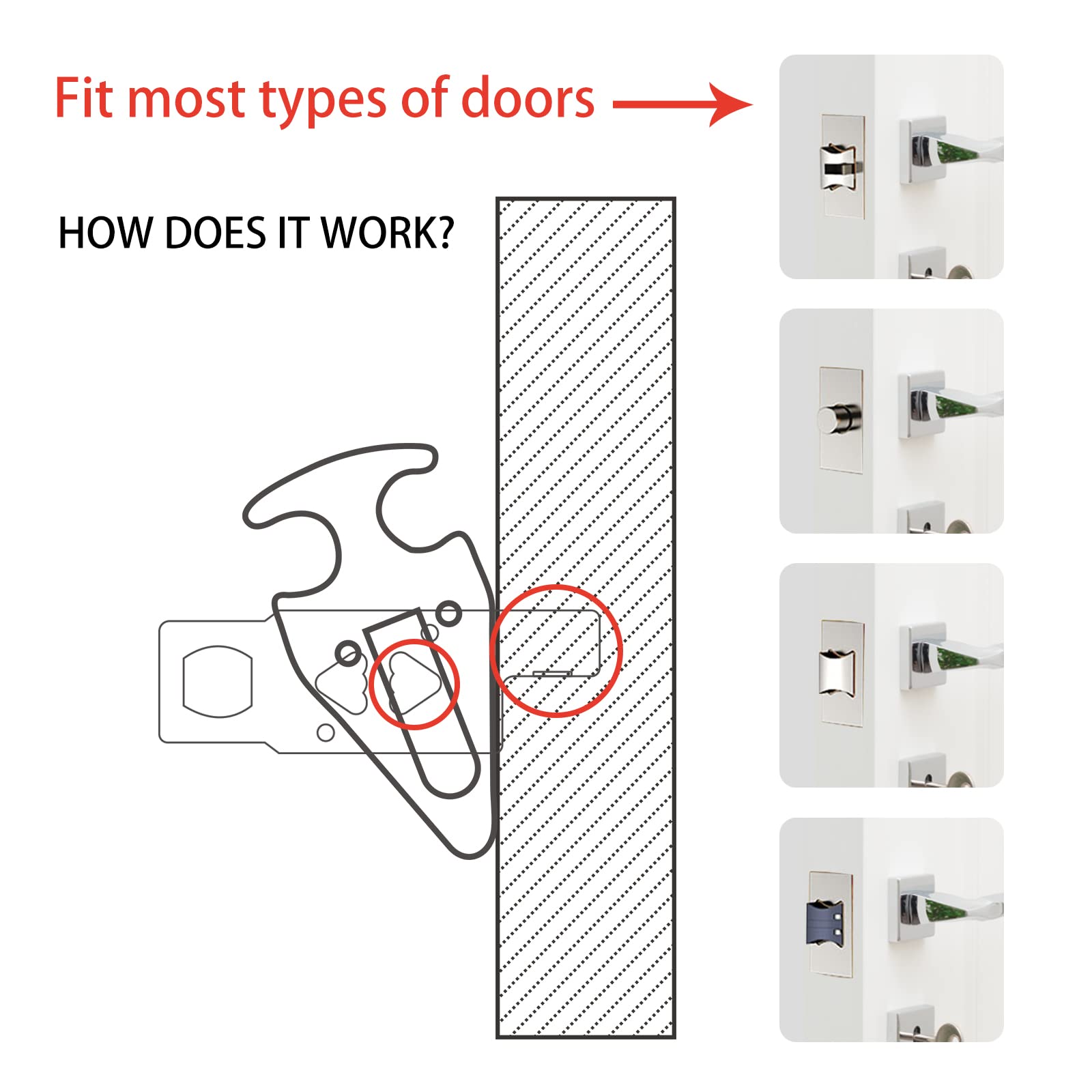 Portable Door Lock for Travel Door Lock Hotel Room Security Devices Apartment Jammer Additional Safety for Traveling Home College 2022 Upgrade (Red Combination)