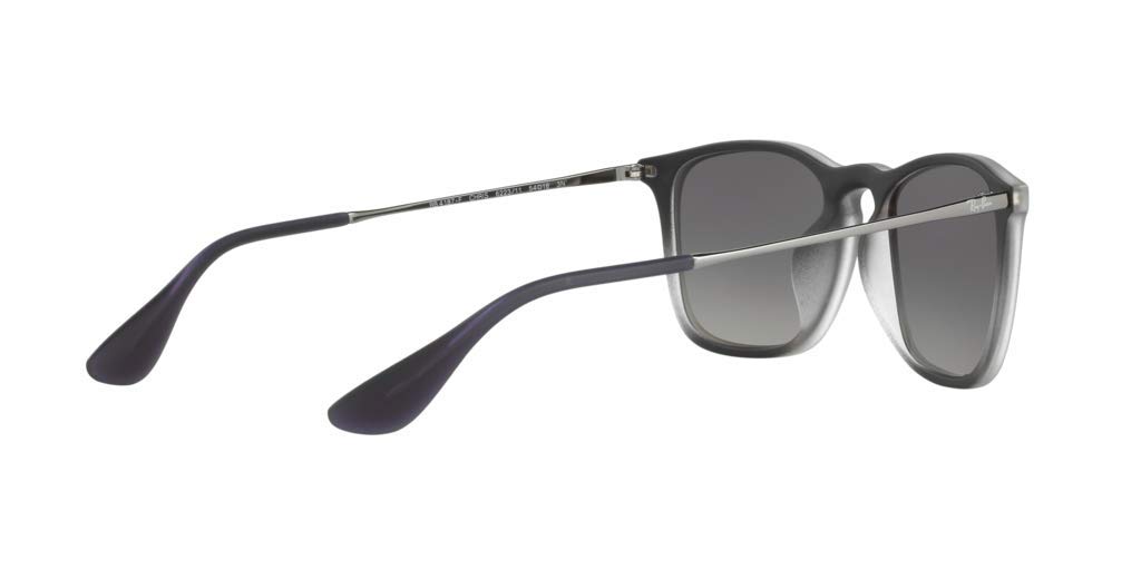Ray-Ban Men's RB4187F Chris (F) Sunglasses Violet Shot On Black/Grey Gradient Dark Grey 54mm