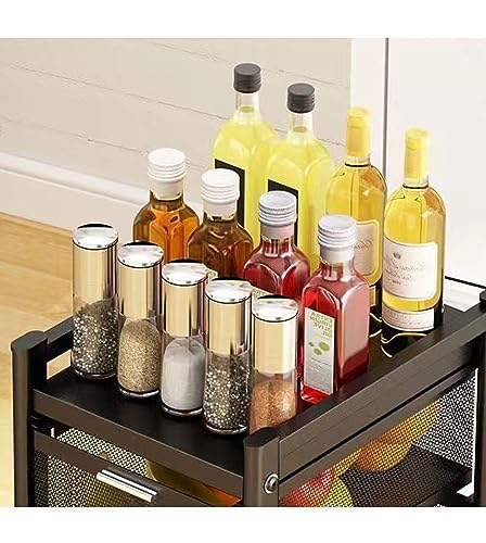 Storage Drawers Rolling Cart with Drawers Utility Cart with Drawers Organizer on Wheels Small Dresser Small Drawers Rolling Drawer Organizer Cart for Kitchen Bedroom Office (4 Tier Black)