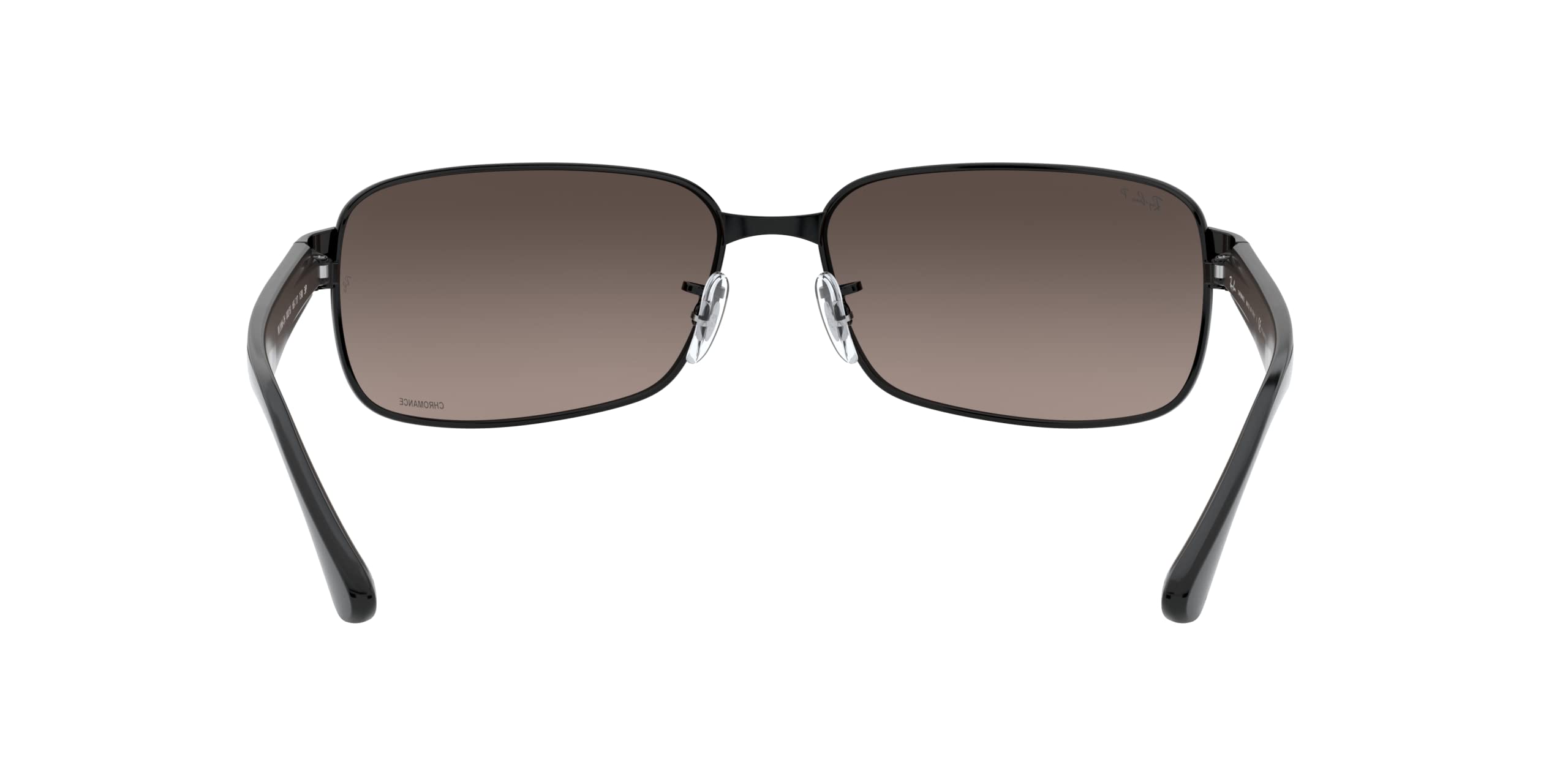 Ray-Ban Men's RB3566CH Chromance Rectangular Sunglasses, Black/Polarized Grey Mirrored Silver, 65 mm