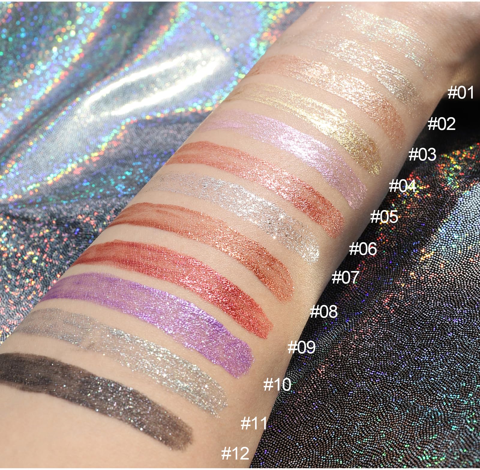 Skynest Liquid Glitter Eyeshadow, 12Pcs Long Lasting | Quick drying | High-impact, Multi-Dimension Eye looks Metallic Shimmer Makeup Edition