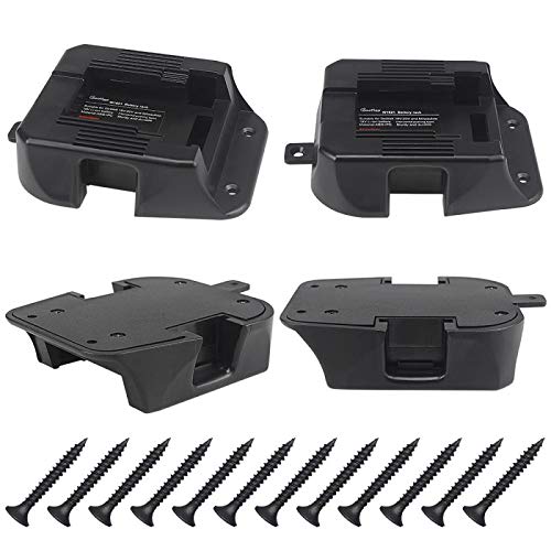 waitley 10-Pack Battery Holder Wall Mount Storage Shelf Rack Compatible with Dewalt 20V DCB200 Lithium Ion Battery and Milwaukee M18 18V Lithium Ion Battery