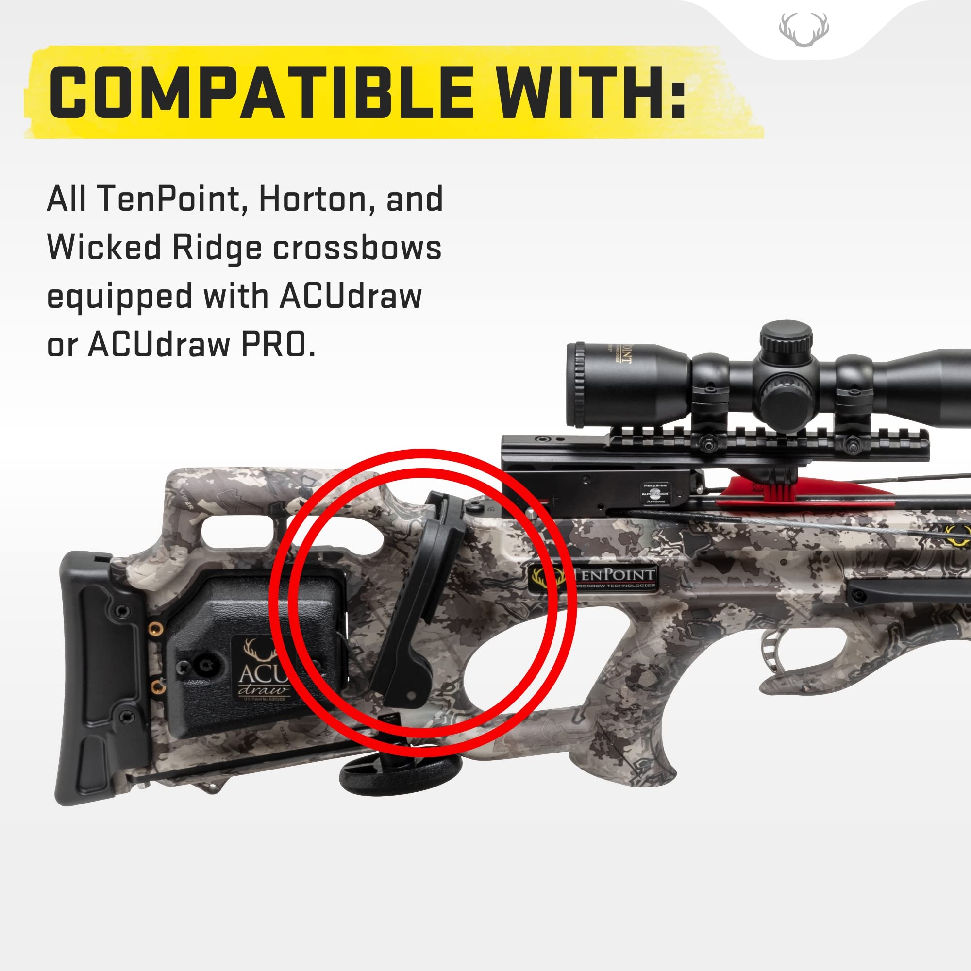 TenPoint ACUdraw Claw with Self-Centering Draw Cord - For Consistent Cocking with Less Wear on the Bowstring - Not Compatible with ACUdraw 50