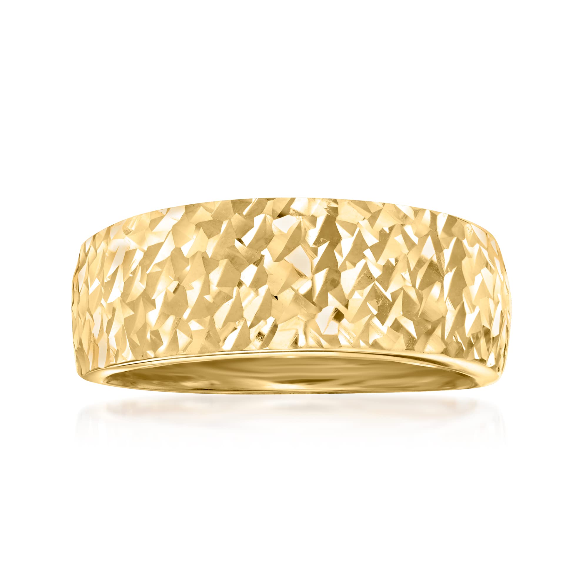 Ross-Simons Italian 14kt Yellow Gold Textured and Polished Ring. Size 7