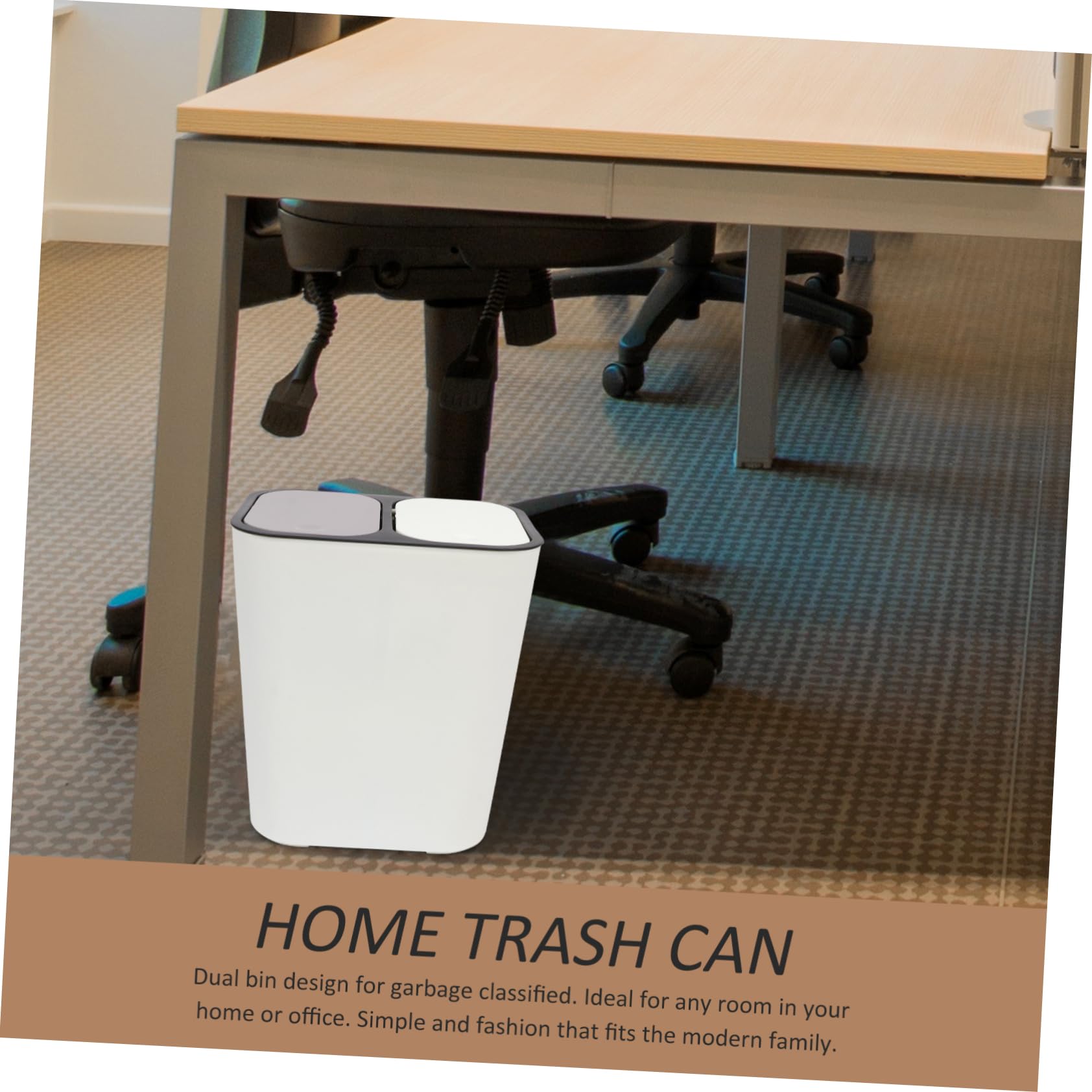 SOLUSTRE Rectangular Rubbish Bin Rubbish Storage Bin Recycling Bin Dual Trash Can Garbage Container Vintage Wastebasket Rubbish Can Kitchen Trash Containers Farmhouse Small Office White Box