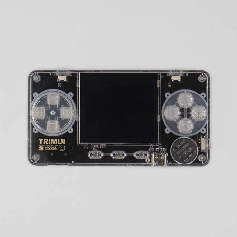 TRIMUI Handheld Game Console, Mini Game Player with 6000+ Classical Games and 2.0-Inch IPS Screen, Portable Video Game Console with Rechargeable Battery (Dark Grey Back+Black PCB)