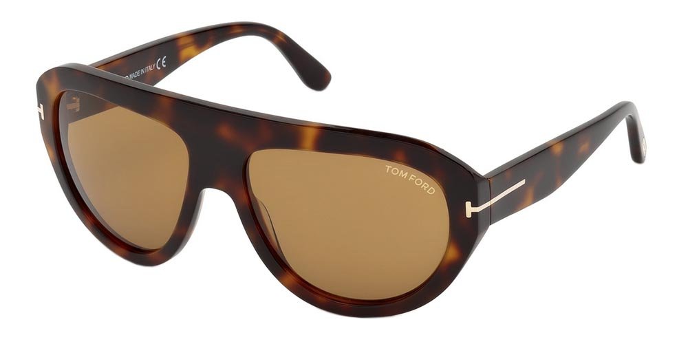 Tom Ford Oval Sunglasses TF589 Felix-02 56E Havana 59mm FT0589