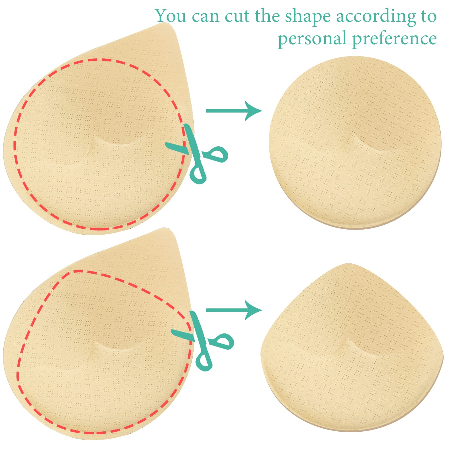 TopBine Bra Pads Inserts Women's Sports Cups Bra Replacement Insert for Bikini Swimsuit