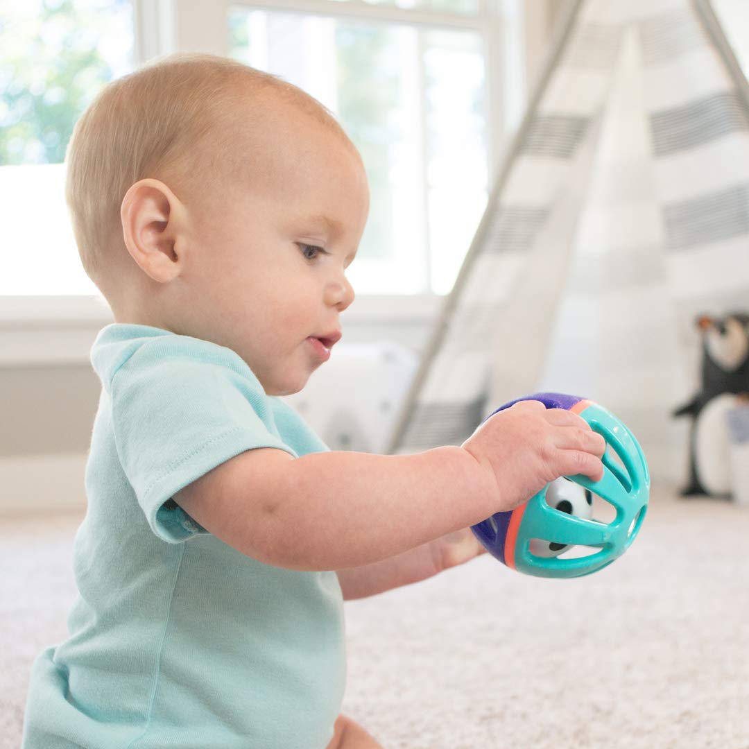 Sassy Squish & Chime Ball with Soft Touch Outer Shell and Inner Chime Ball, Ages 0+ Months