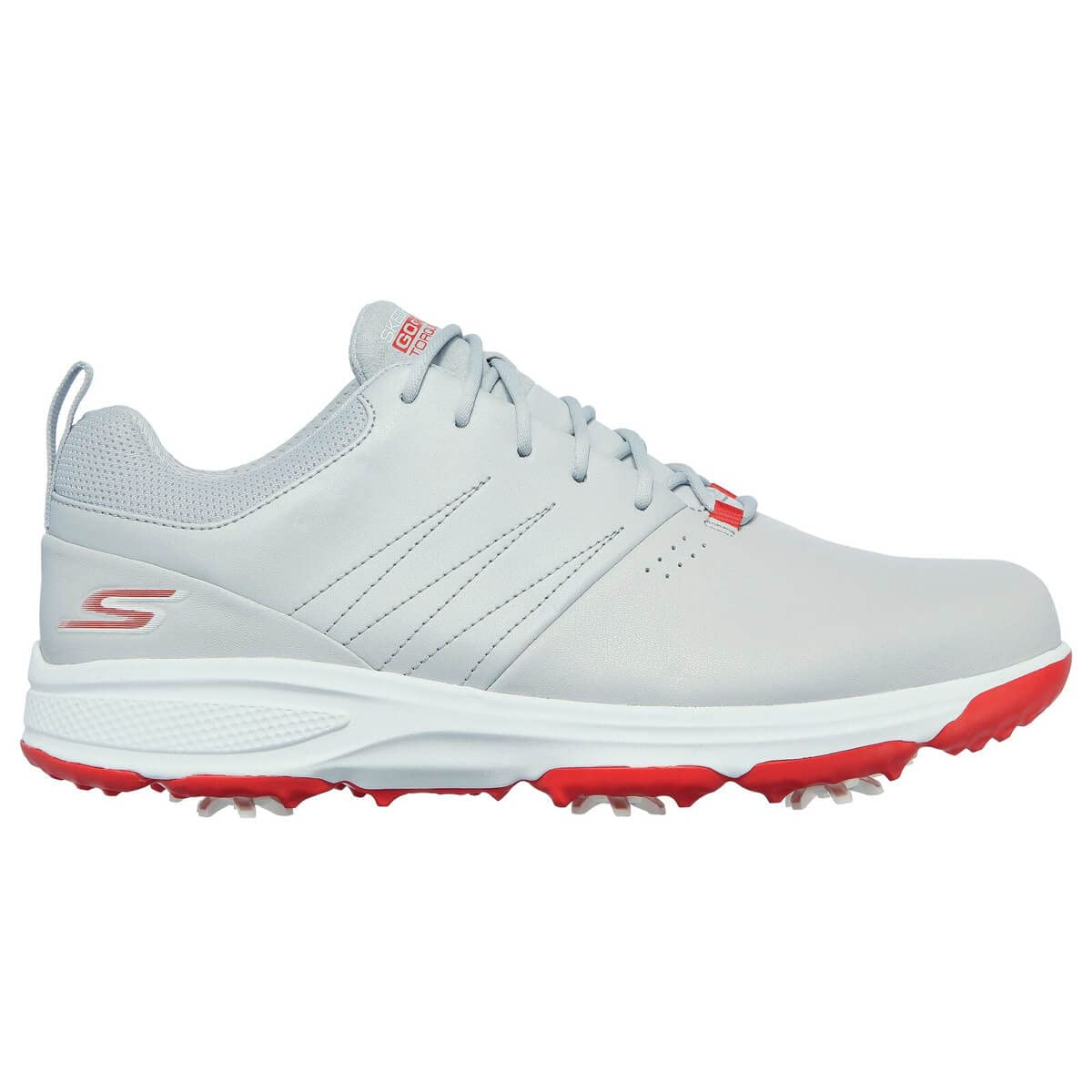 Skechers mens Torque Pro Waterproof Golf Shoe, Gray/Red, 9 US