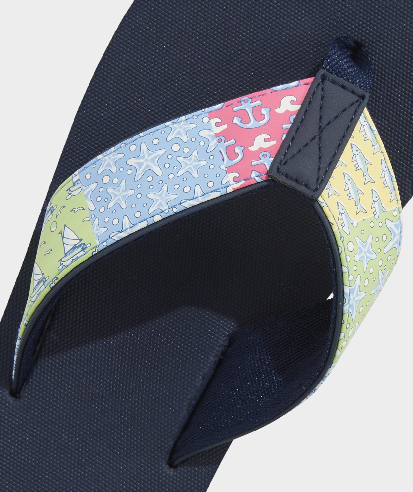 vineyard vines Boy's 25th Anniversary Classic Foam Flip Flop, Patchwork, 10 Toddler