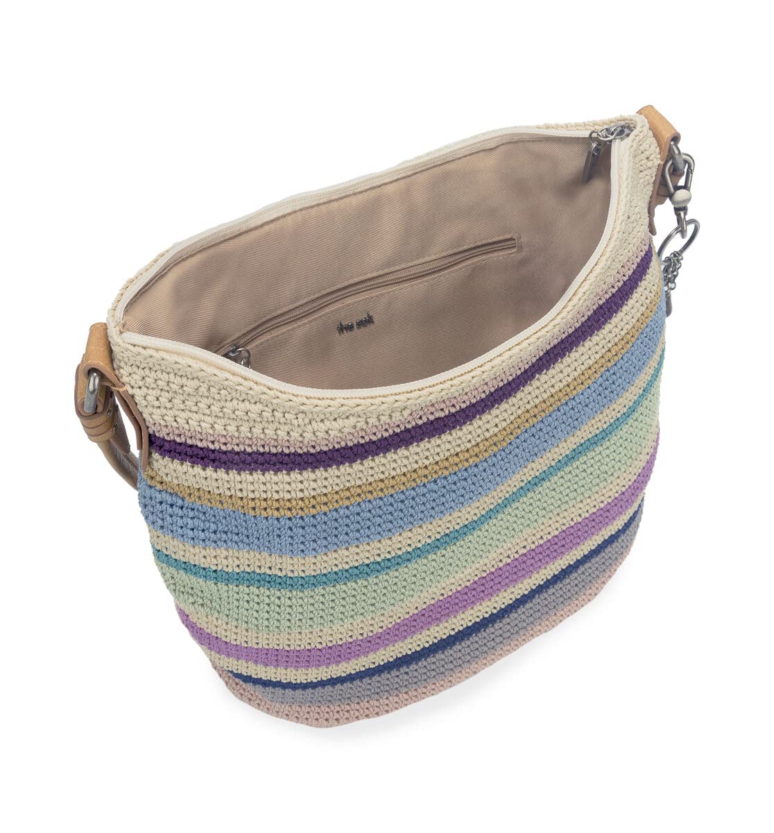 The Sak Sequoia Hobo Bag in Hand-Crochet, Soft & Slouchy Silhouette, Timeless & Elevated Design, Mendocino Stripe