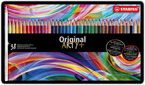 Premium Colouring Pencils - STABILO Original - Arty+ - 38 Metal Case - with 38 Different Colours