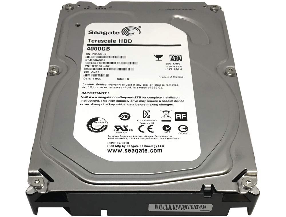 Seagate 4TB Terascale HDD SATA 6Gb/s 64MB Cache 3.5-Inch Internal NAS Hard Drive (ST4000NC001) - 3 Year Warranty (Renewed)