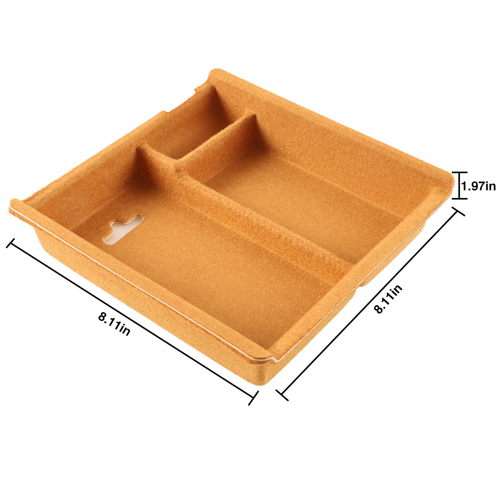 ZHOL Center Console Organizer Tray, Compatible with Toyota Tacoma Accessory 2016 2017 2018 2019 2020 2021 2022 2023, Hair Felt Armrest Box Insert Tray