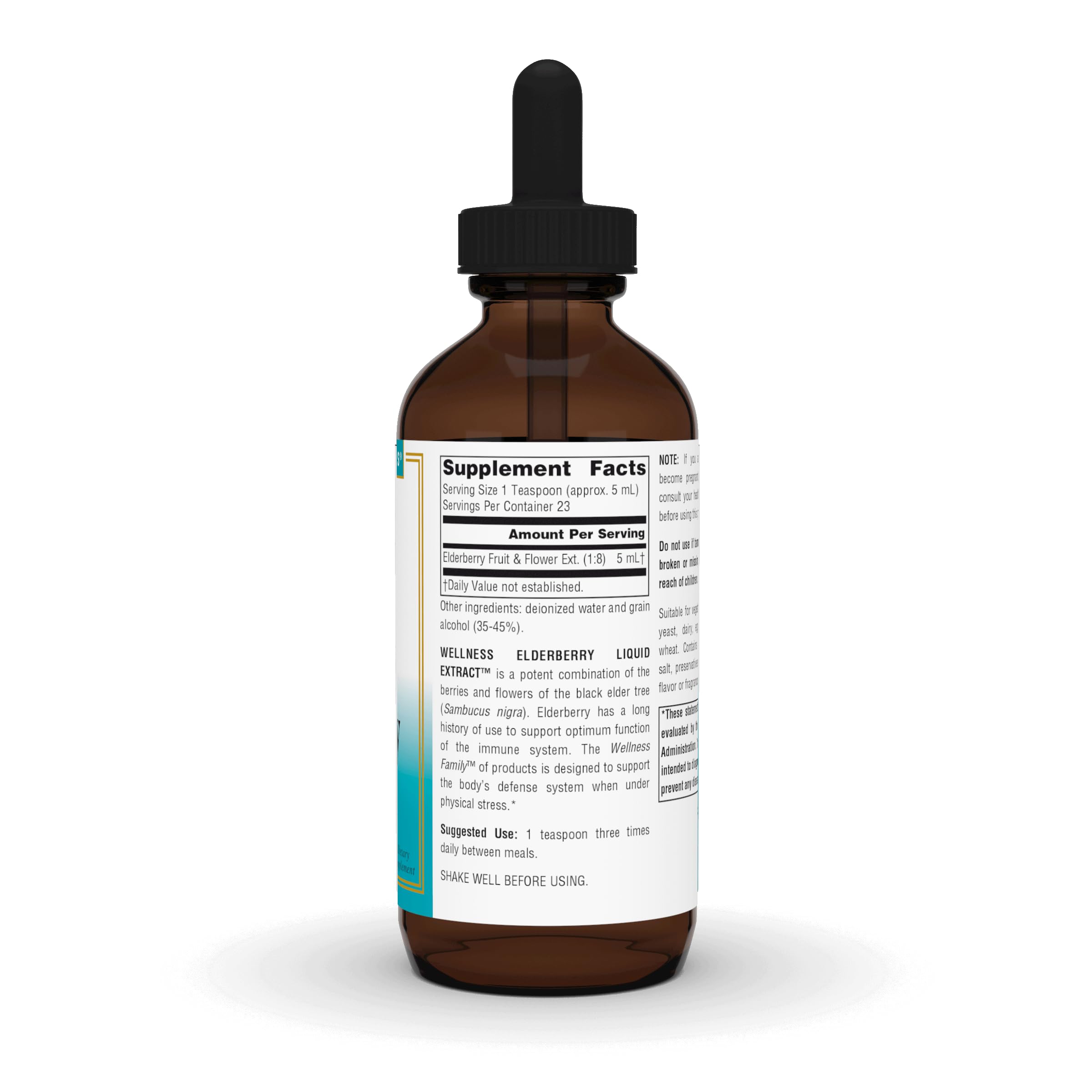 Source Naturals Wellness Elderberry Liquid Extract, for Immune System Support* - Sambucus nigra - 4 Fluid oz