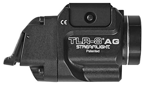 Streamlight 69434 TLR-8A G Flex 500-Lumen Low Profile Pistol Light with Integrated Green Aiming Laser for Select Handguns, Includes Rear Switches, Mounting Kit, and Keys, Black
