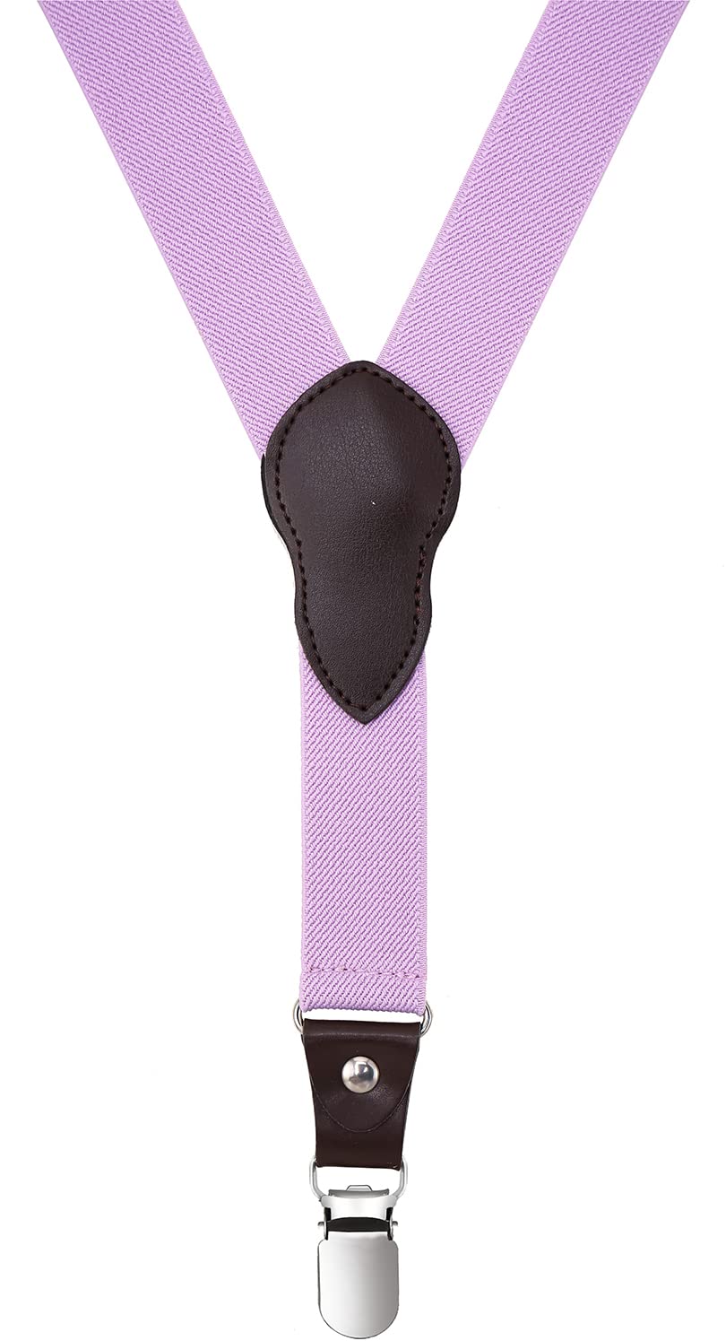 Shark Tooth Boys Bow Tie and Suspenders Set Wedding Lavender 30"