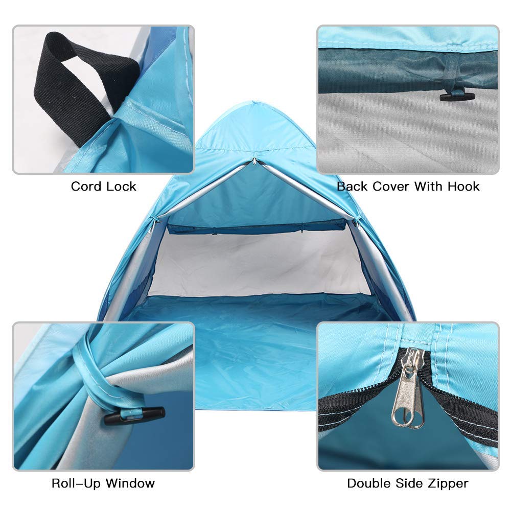 Sky Tower Automatic Pop Up Portable Outdoors Family Beach 2-4 Persons Tent Quick Cabana Sun UV Protection Shelter UPF 50+ (X-Large)
