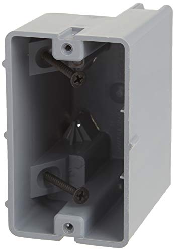 Southwire MSB1G One Device Adjustable Depth, Heavy Duty 42lb. Mounting Screws Included 1-GANG PVC ELECTRICAL BOX, Gray