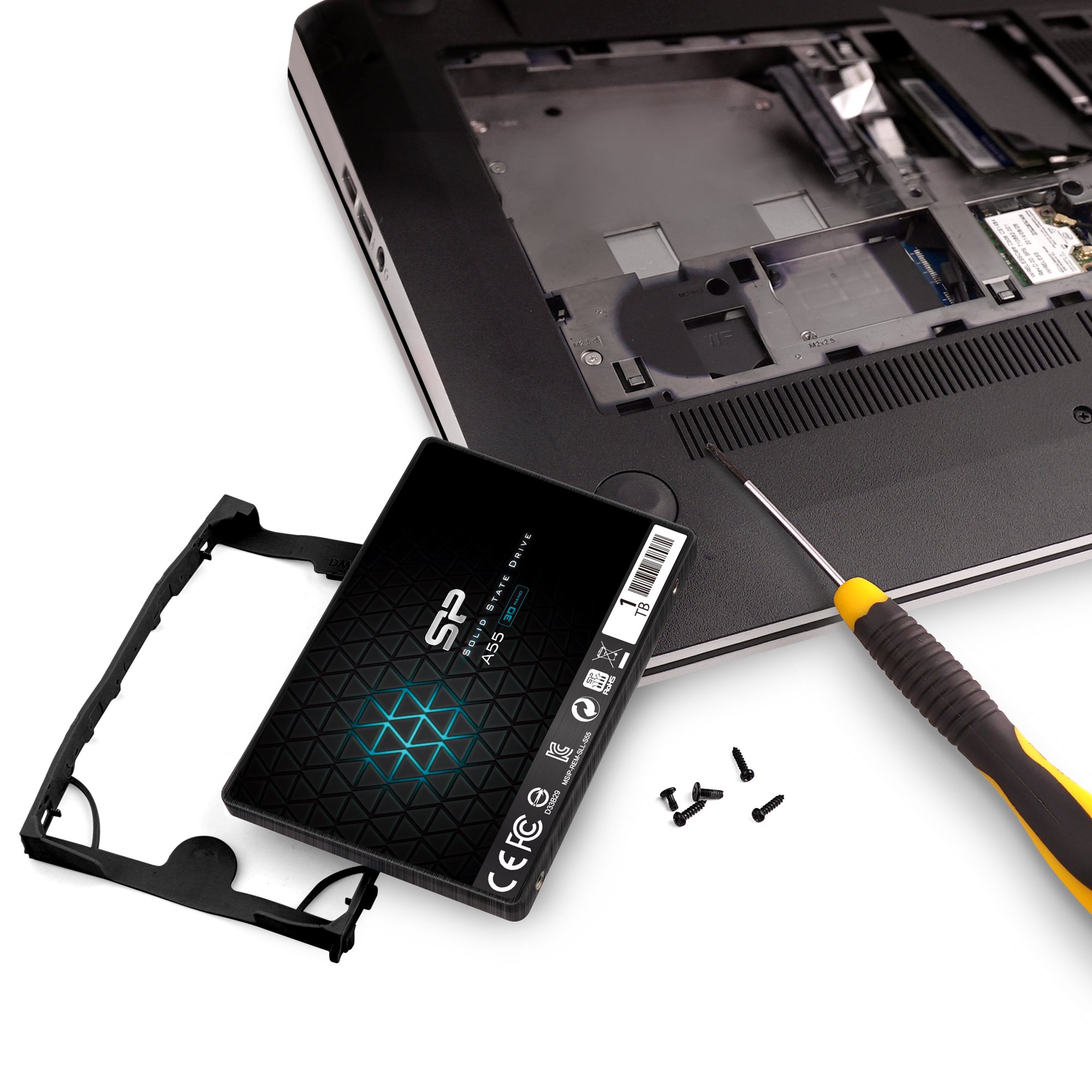 Silicon Power SSD 1TB 3D NAND A55 SLC Cache Performance Boost 2.5 inch SATA III 7mm (0.28") Internal Solid State Drive