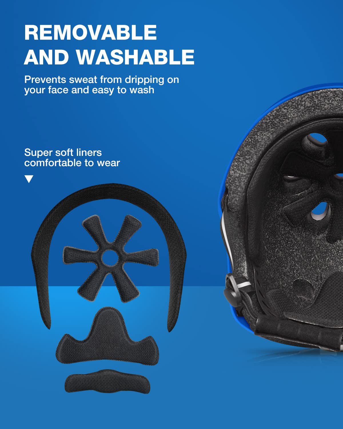 ZIONOR H3 Skateboard Helmet for Kids/Youth/Adults - Comfortable Wearing for Skateboarding/Roller Skating/Inline Skating/Scooter SkyBlue (Medium)