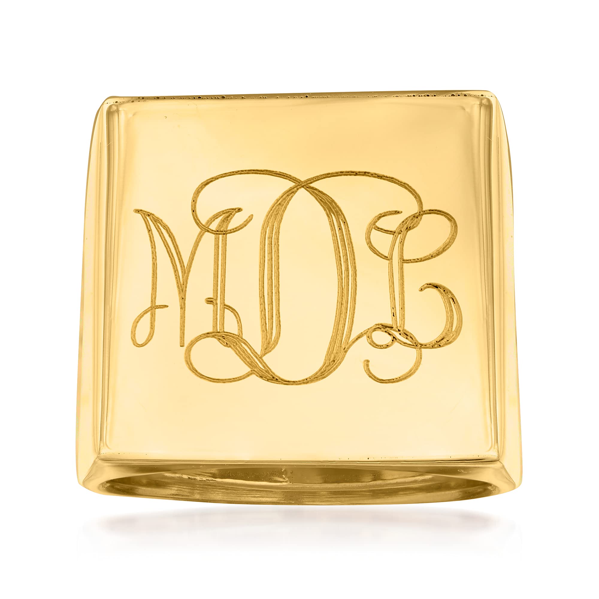 Ross-Simons Plain - Italian 14kt Yellow Gold Square-Top Ring. Size 8