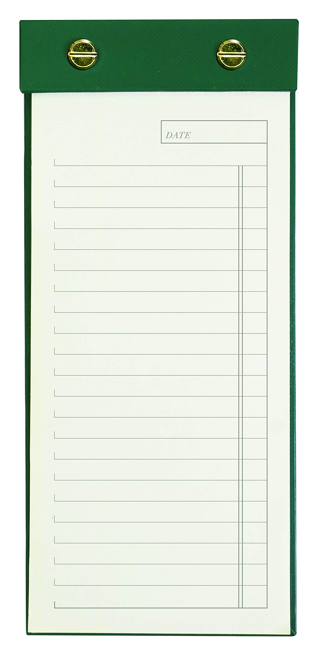 Portico Designs Magnetic List Pad Archive Collection 85-Page Notepad, 8.5" x 3.7", Green/Gold
