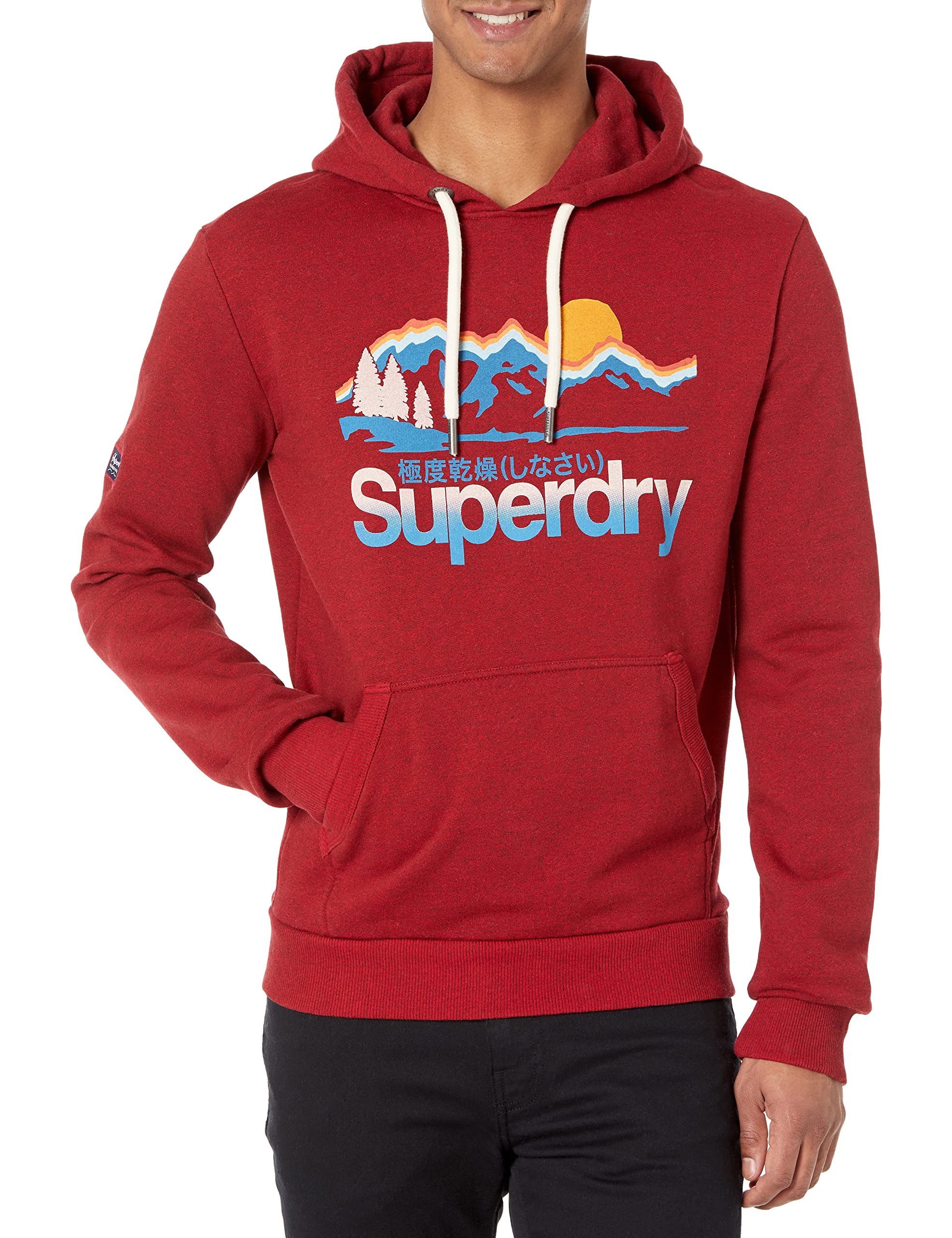 Superdry Men's CL Outdoors Hood, Rouge Red Grit, 2XL