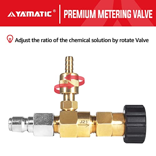 YAMATIC Pressure Washer Pump Injector Kit 4500 PSI- Original Engineering Pump for Most Brand engine power washe with Siphon Hose & Soap Nozzle,M22-15mm Connectors
