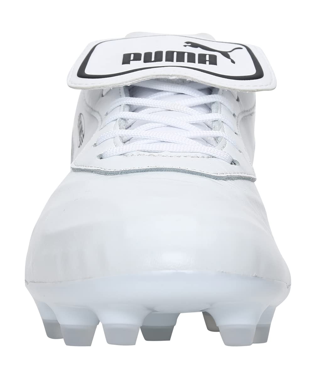 PUMA Men's KING TOP FIRM GROUND Soccer Cleat, Puma White-Puma Black-Puma White, 12