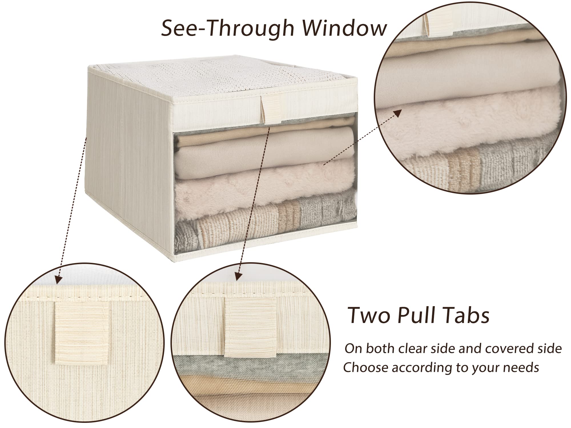 StorageWorks Storage Baskets for Shelves and Closet Storage Bins with Clear Window
