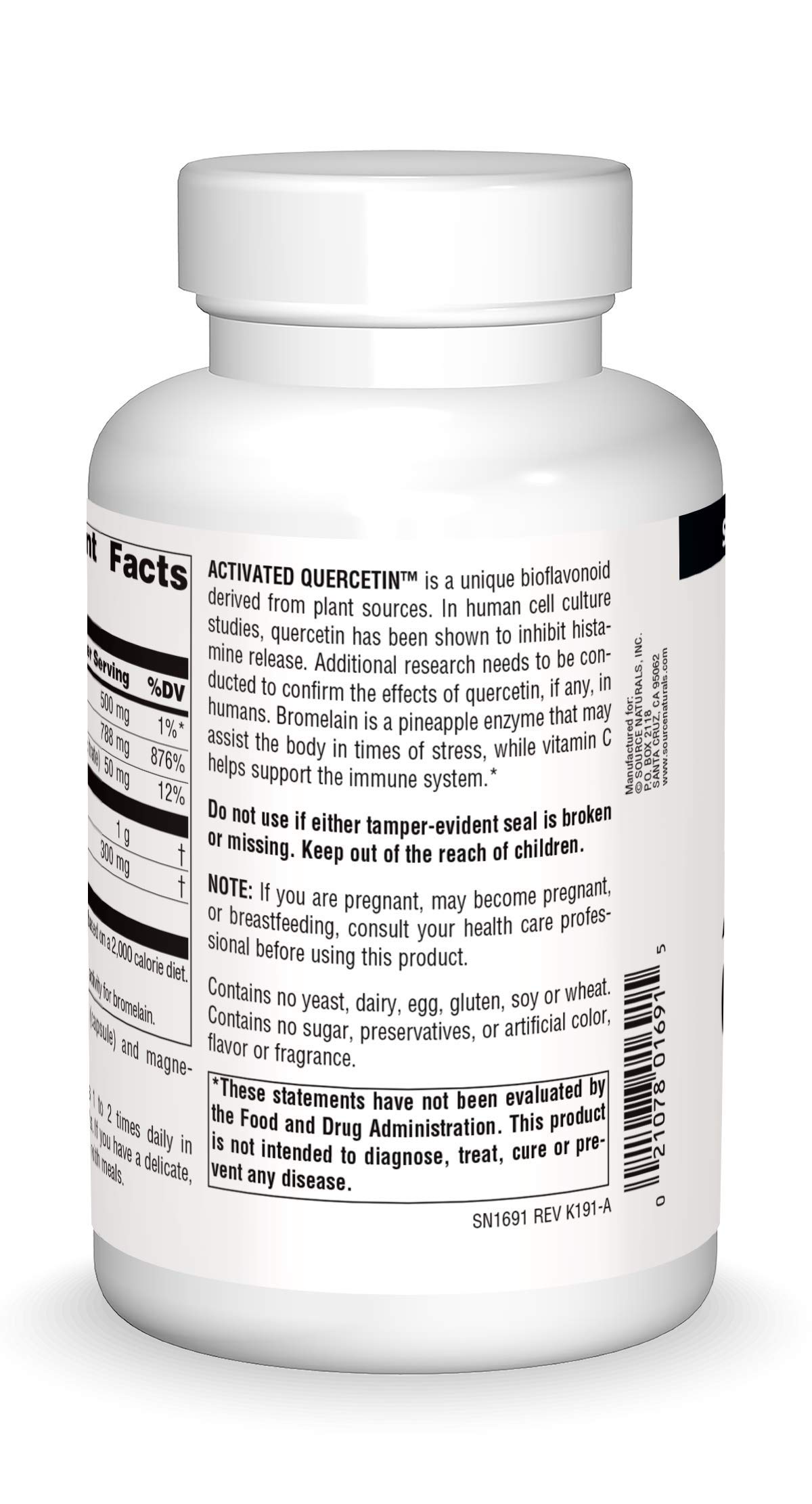 Source Naturals Activated Quercetin, for Seasonal & Immune Support - 200 Capsules