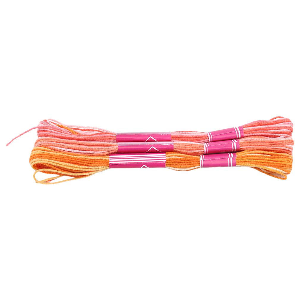 Toporchid Embroidery Threads Gradient Color Embroidery Floss Cross Stitch Threads Floss Craft Floss Embroidery Art(Color)