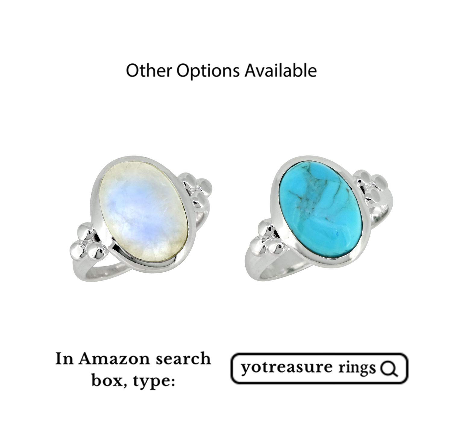 YoTreasure Rainbow Moonstone 925 Sterling Silver Bold Ring Jewelry