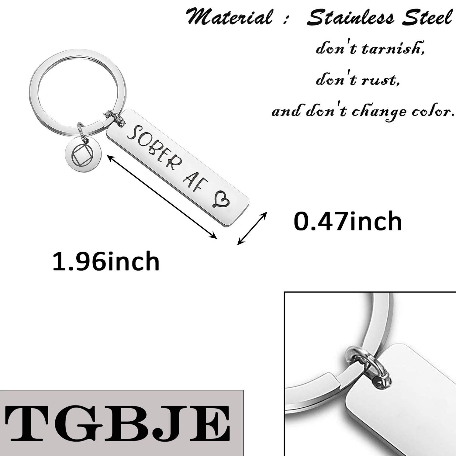 TGBJE Sobriety Gifts Sober AF Keychain AA gift Addiction Recovery Inspirational gift (NA gift)