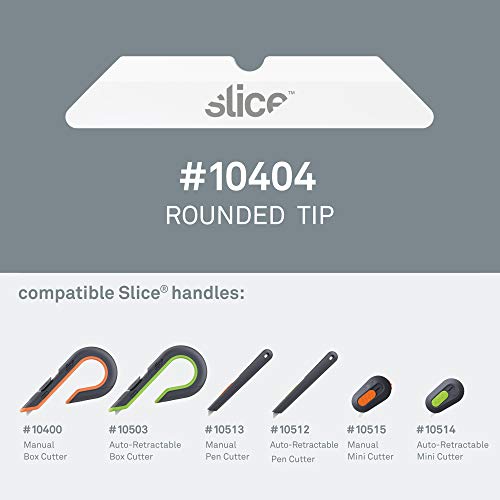 Slice 10404 Replacement Blade, Ceramic, Finger Friendly, Rounded Tip, Lasts 11x Longer Than Metal