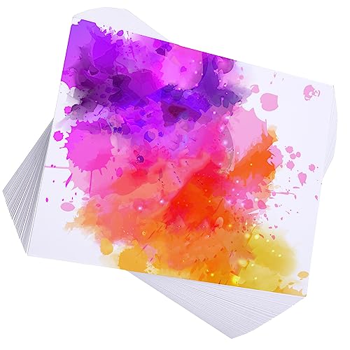 Spiareal 100 Sheets Watercolor Paper Bulk 140 lb/300 GSM White Cold Press Paper Blank Cotton Art Paint Paper White Water Color Paper Pad for Kids Child Students Adults Artists Drawing(8 x 10 Inch)