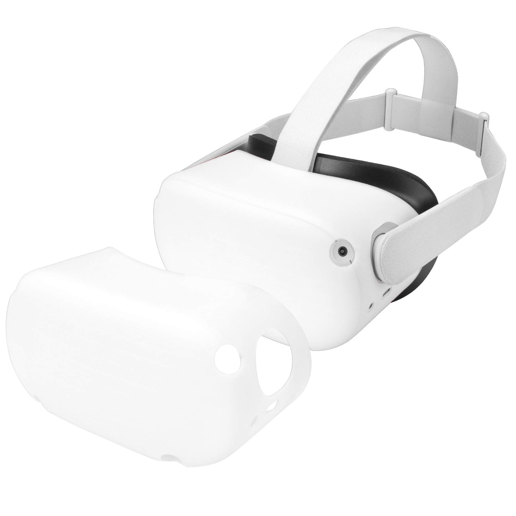 X-super Home 2021 Newest Silicone VR Shell Case for Oculus Quest 2 Soft Membrane VR Headset Protection Anti-scrach Shock-Resistant Accessories for Q2 (Transparent)