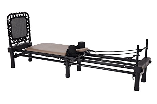 Stamina Products AeroPilates Reformer 651 Whole Body Resistance Workout Machine for Home Gym with 10 Inch Stand and Foldable Frame with Wheels