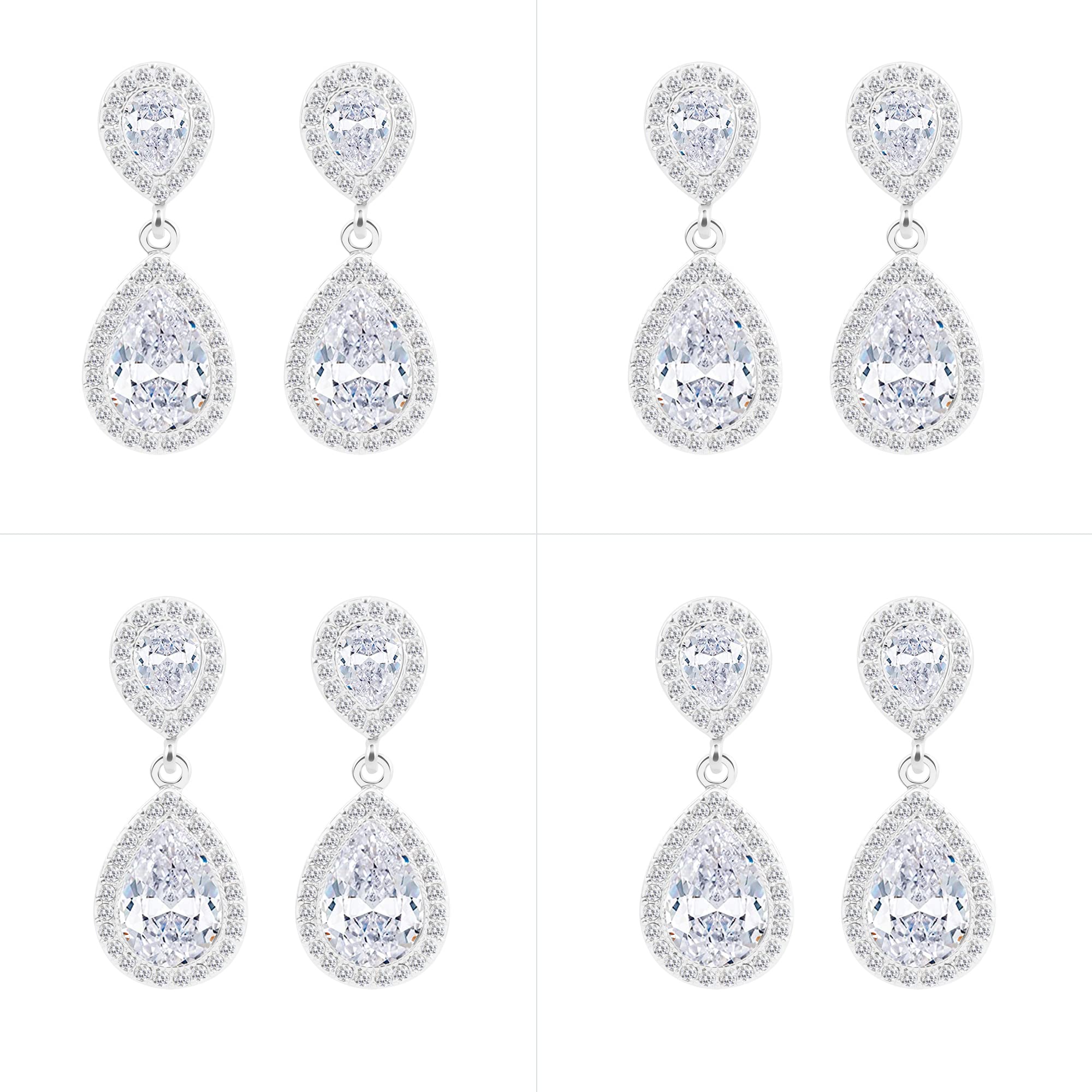 ZHUWE I Can't Say I Do Without You | 1 4 6 8 Sets Bridesmaid Jewelry Sets for Women 14K Gold or Rose Gold Plated Teardrop Dangle Earring for Wedding Gifts