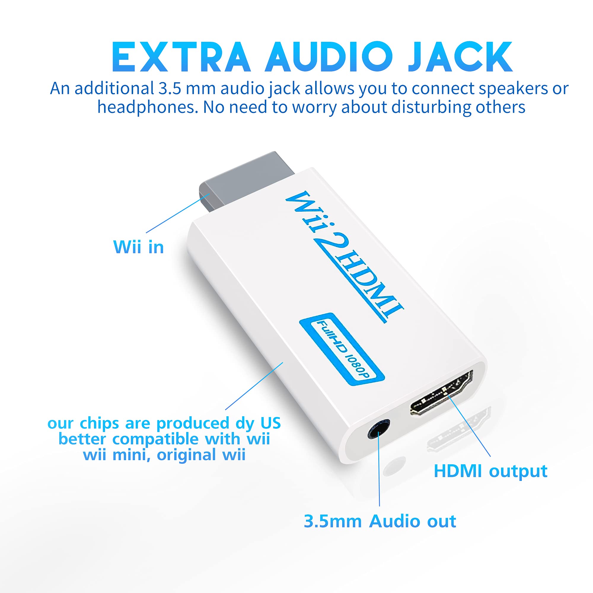 Xahpower 2 in 1 Accessories Bundle Kits for Wii, Wired Infrared Ray Sensor Bar and Wii to hdmi Converter Compatible with Nintendo Wii