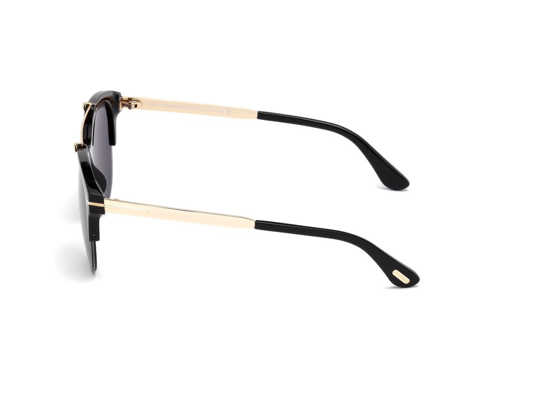 Tom Ford Womens Adrenne Semi-Rimless Signature Aviator Sunglasses Black O/S