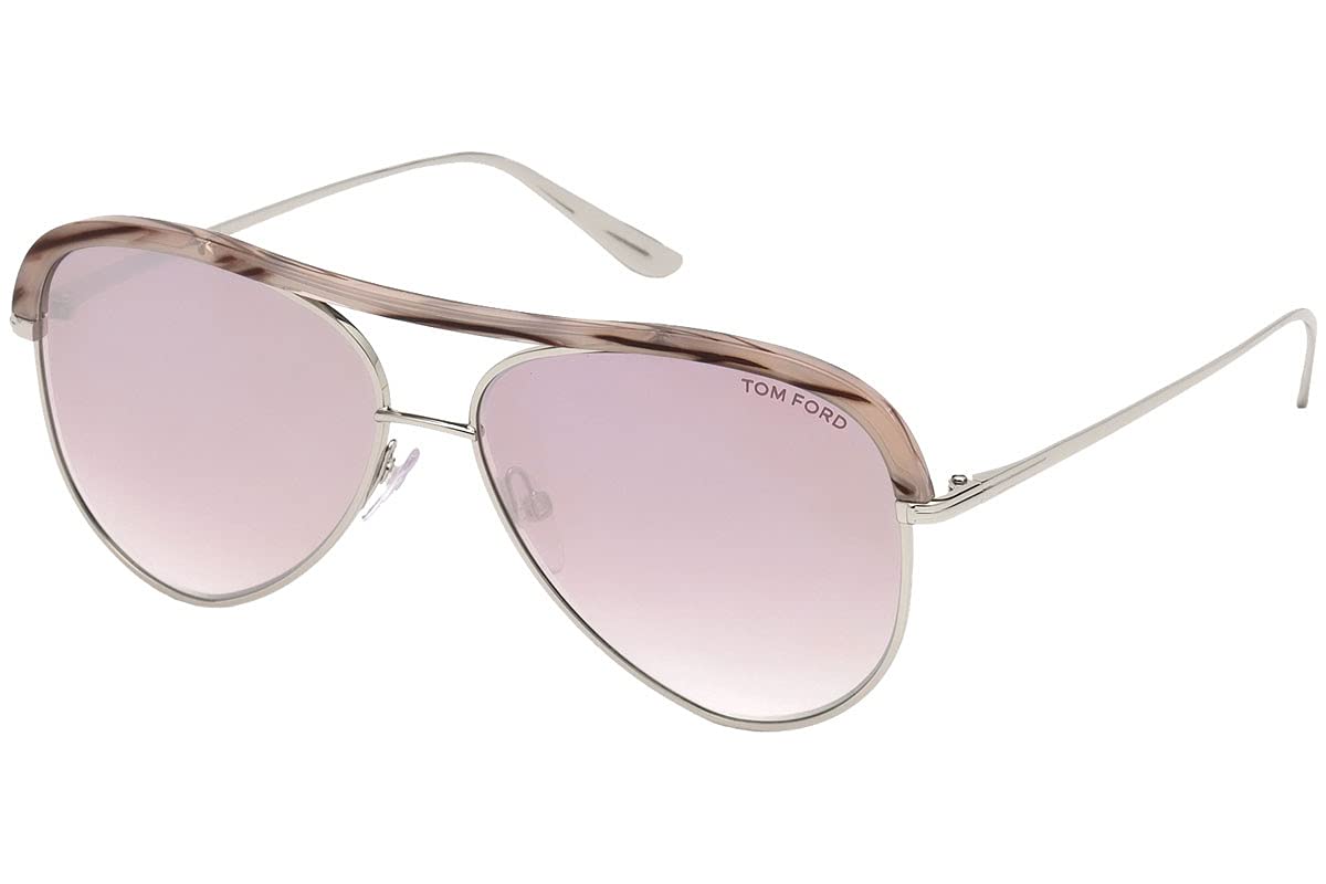 Tom Ford Womens Sabine Non-Polarized Signature Aviator Sunglasses Beige O/S