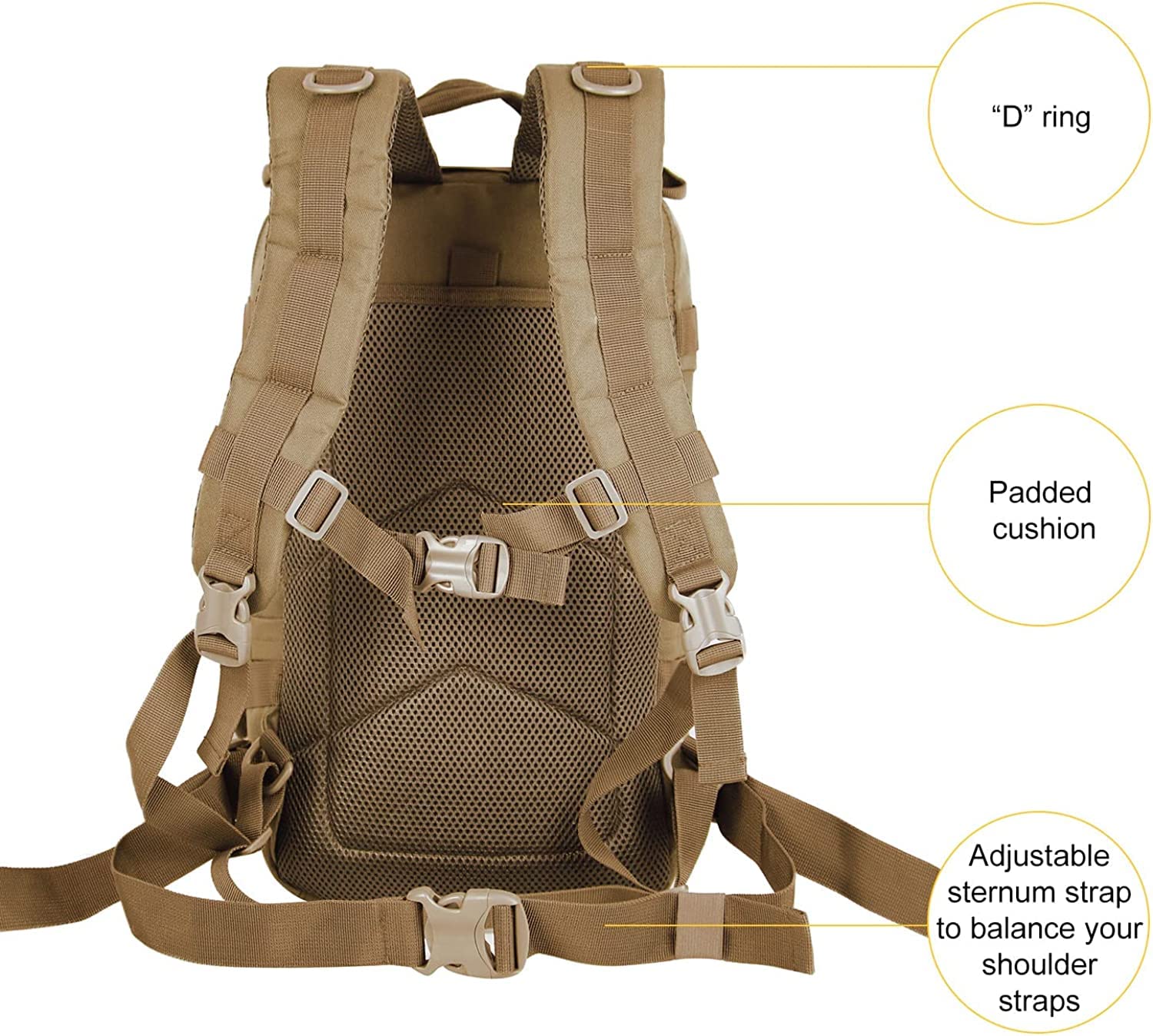 Small 30L Rucksack Military Tactical Backpack Flag Patch Outdoors Bug Out Bag
