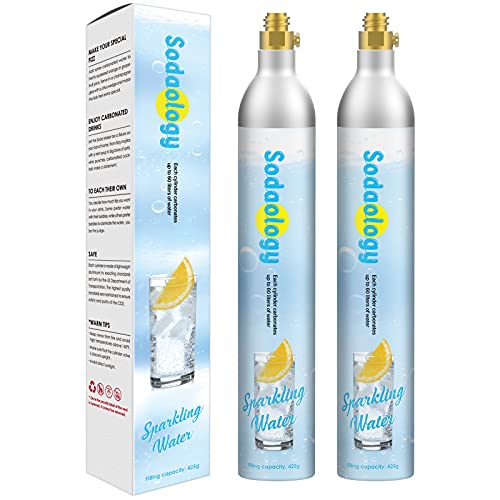 Sodaology 60L Co2 Carbonator Compatible with Sodastream Appliances ,14.5oz, Set of 2