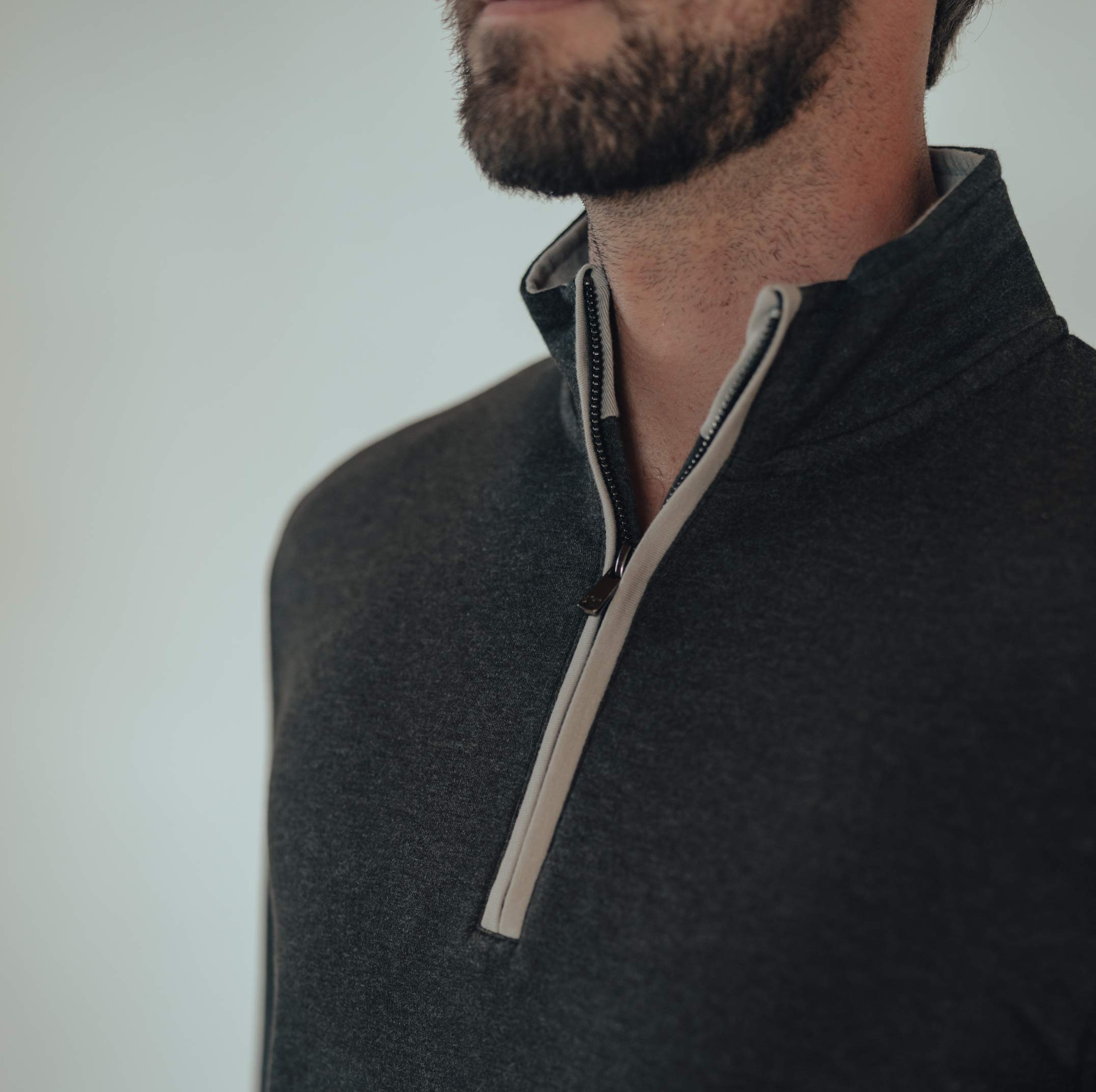 The Normal Brand Puremeso Quarter Zip Pullover - Charcoal, XXL